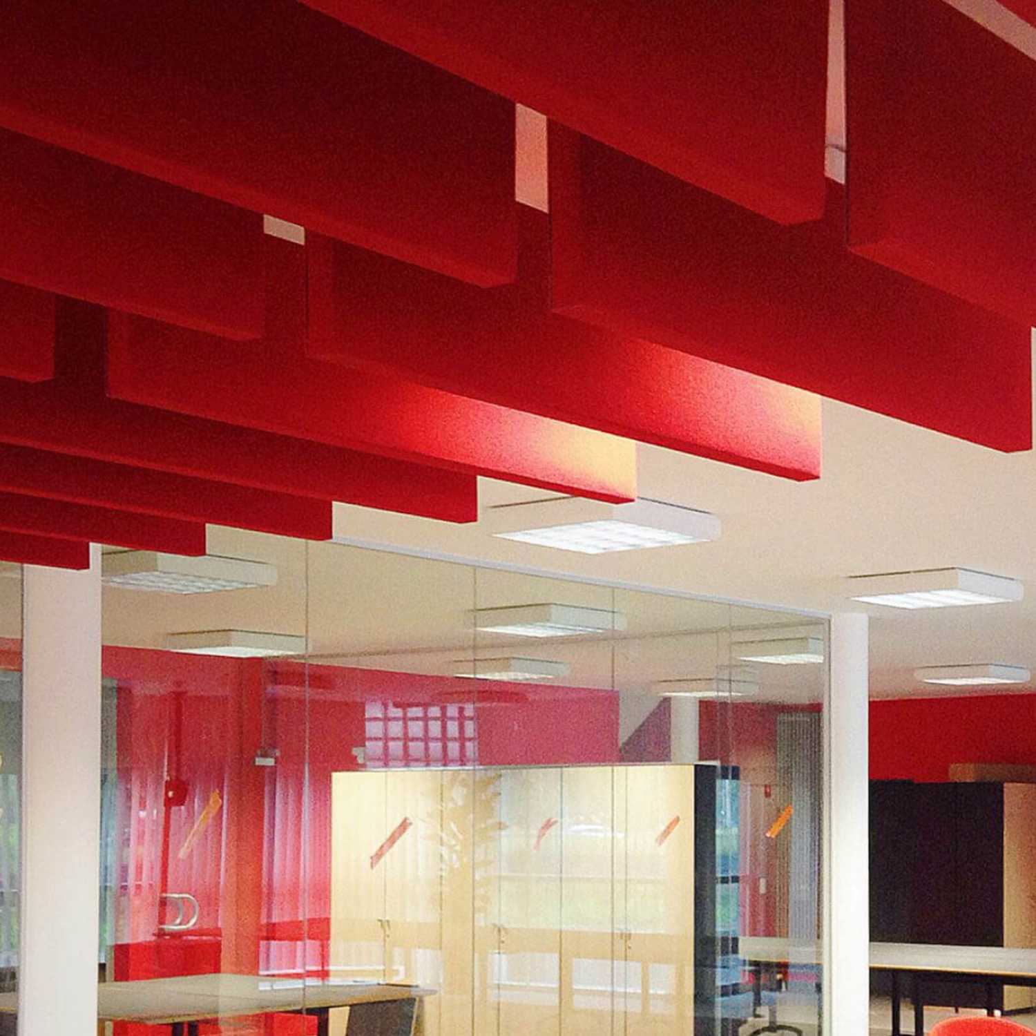 Sound Absorbing Fabric Covered Ceiling Vertical Acoustic BafflesChina ...