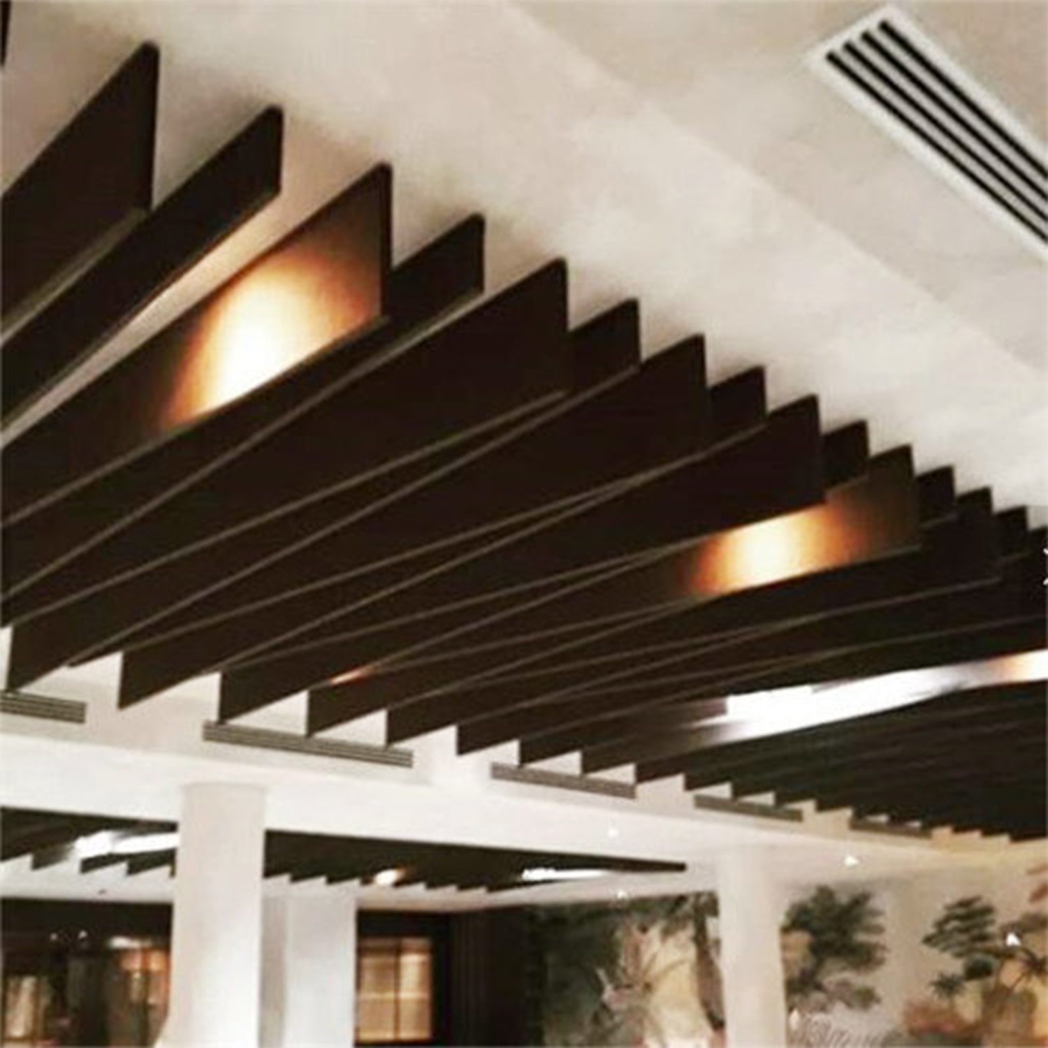 Sound Absorbing Fabric Covered Ceiling Vertical Acoustic BafflesChina ...